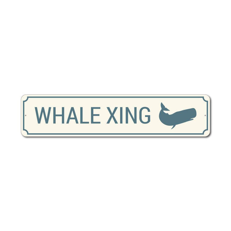 Lizton Sign Shop, Inc Whale Crossing Aluminum Sign | Wayfair