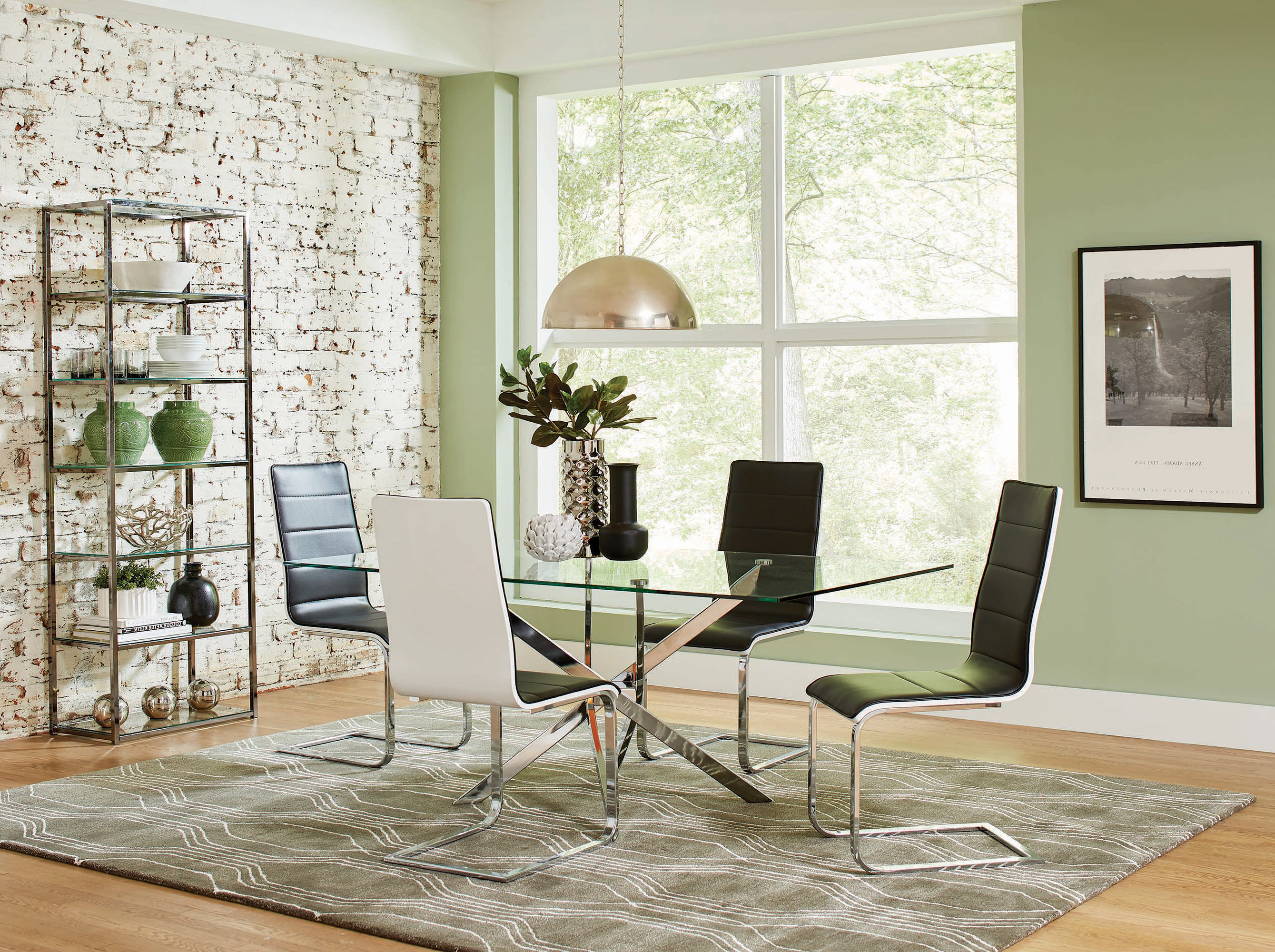 Ivy Bronx Katalynna 5 - Piece Rectangular Dining Set in Silver and ...