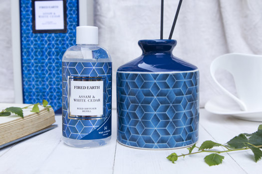 Wax Lyrical Fired Earth Reed Diffuser Ceramic Assam and White Cedar ...