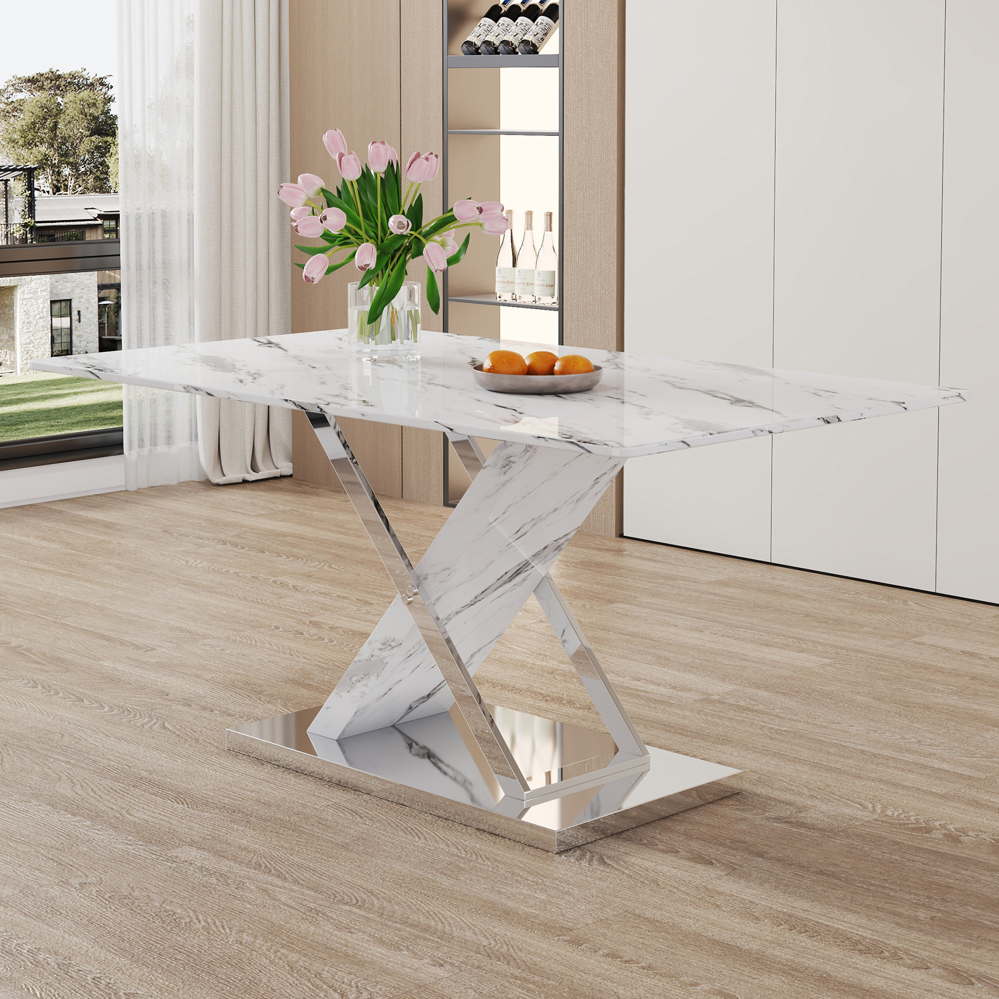 Ivy Bronx Julane Glass Top Metal Base Dining Table - Wayfair Canada
