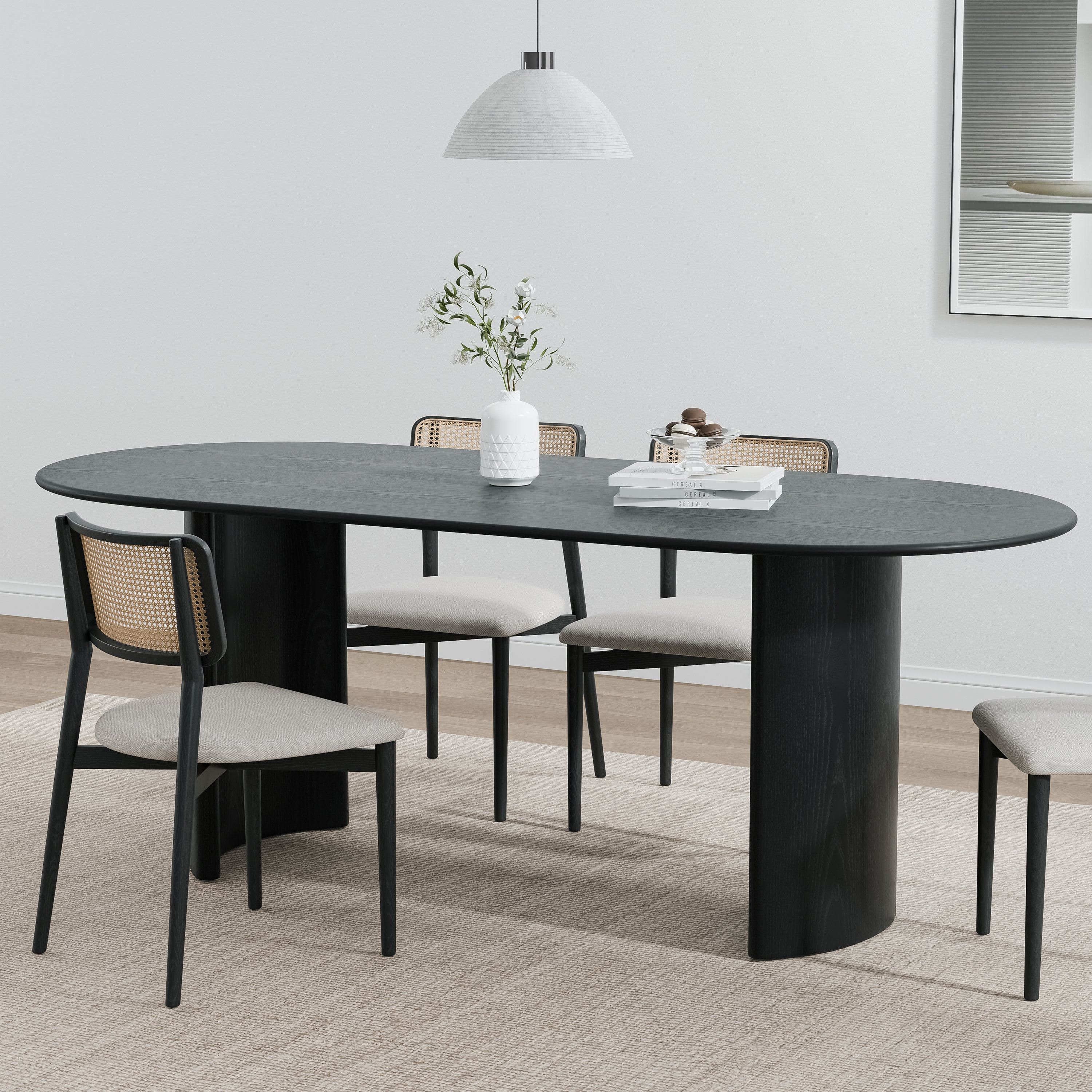 Latitude Run® Oval Wood Dining Table with 2 Legs & Reviews - Wayfair Canada