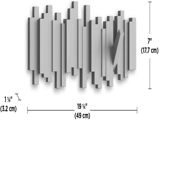 Latitude Run® Plastic Wall 2 - Hook Wall Mounted Coat Rack | Wayfair