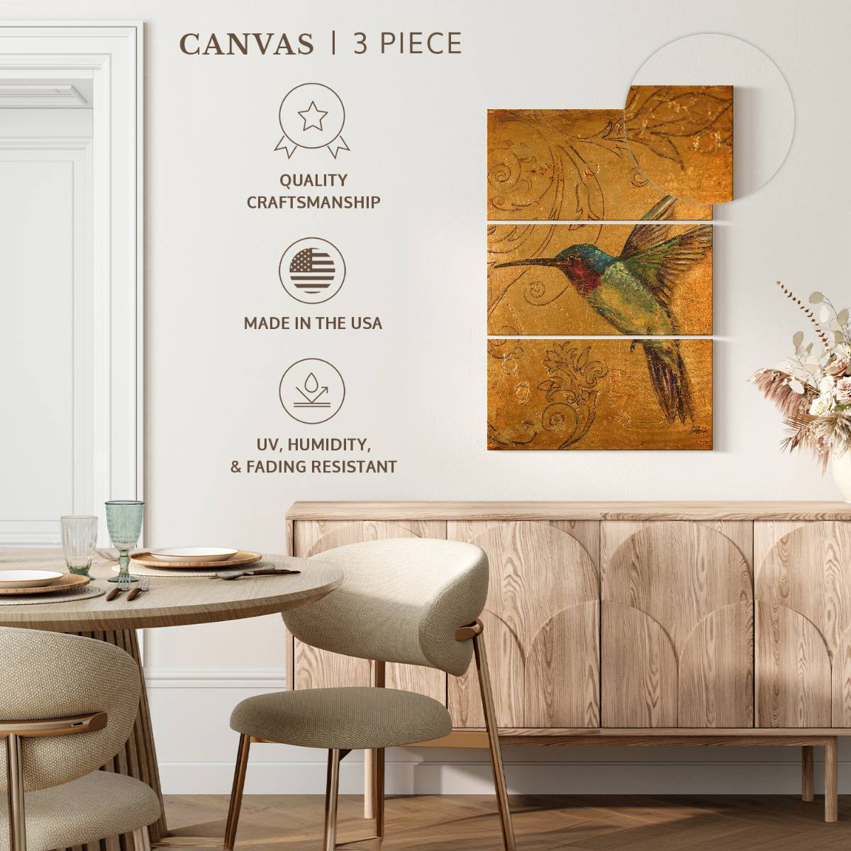 Ebern Designs Brampt Golden Hummingbird II | Wayfair