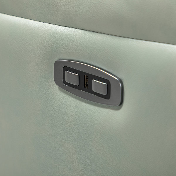 Red Barrel Studio® Domingo Genuine Leather Power Recliner With Wingback ...