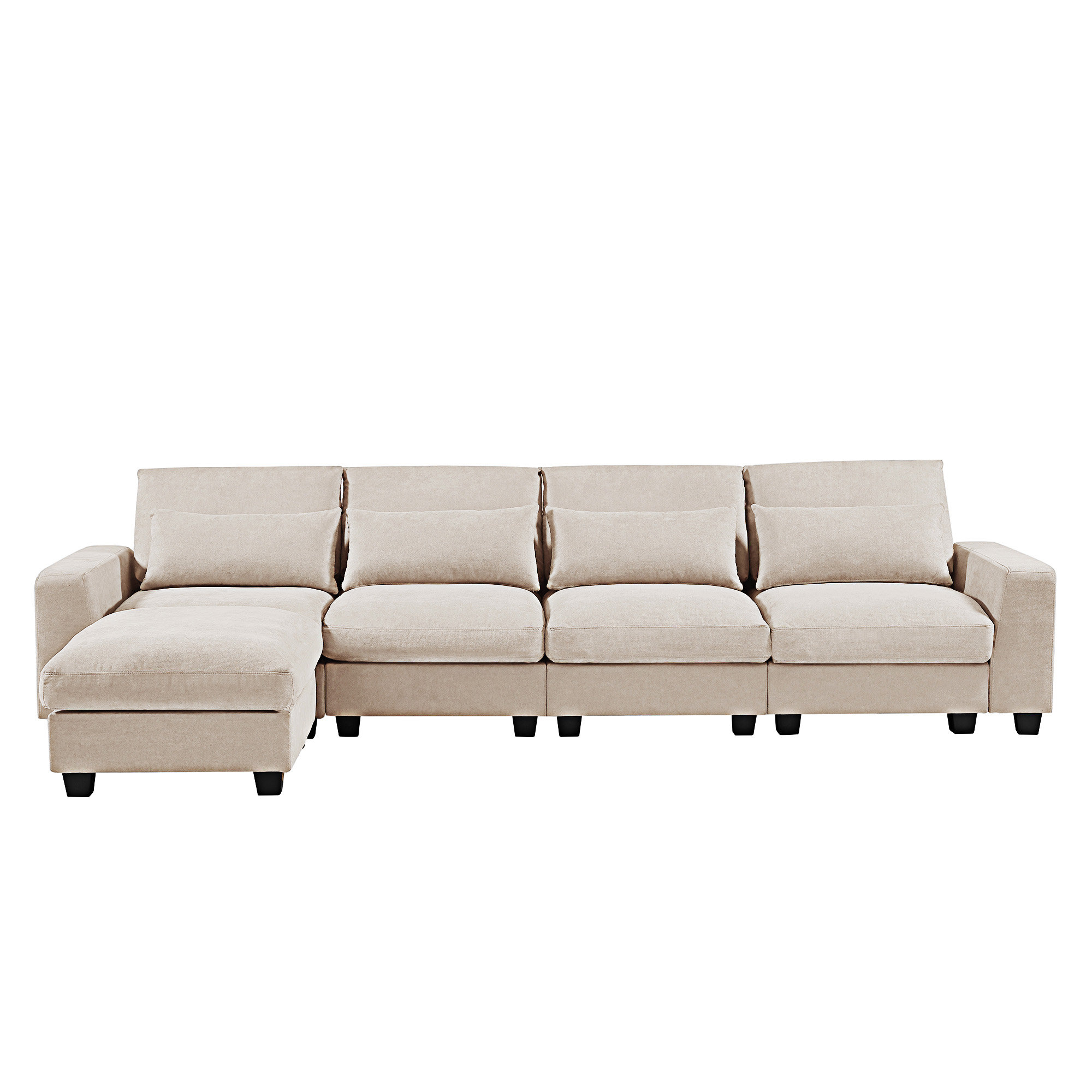 Latitude Run® U_Style Modern Large L-Shape Feather Filled Sectional ...