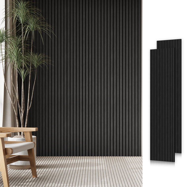 COMFORTHOMI 2pc x 94.5" x 12.6" 3D Acoustic/Sound Proof Wood Slat Wall ...