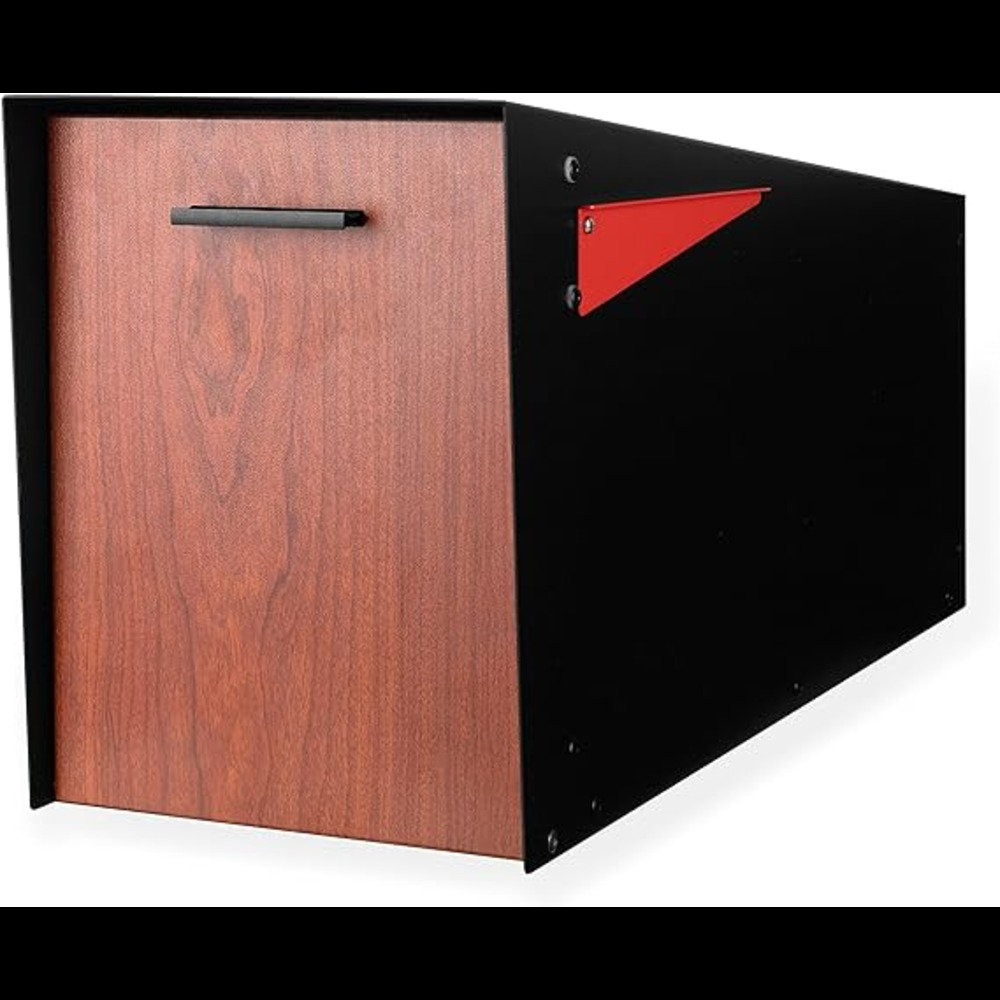 Invenitiah Ilyapa Modern Mailbox With Angle Design Post Mount - Metal ...