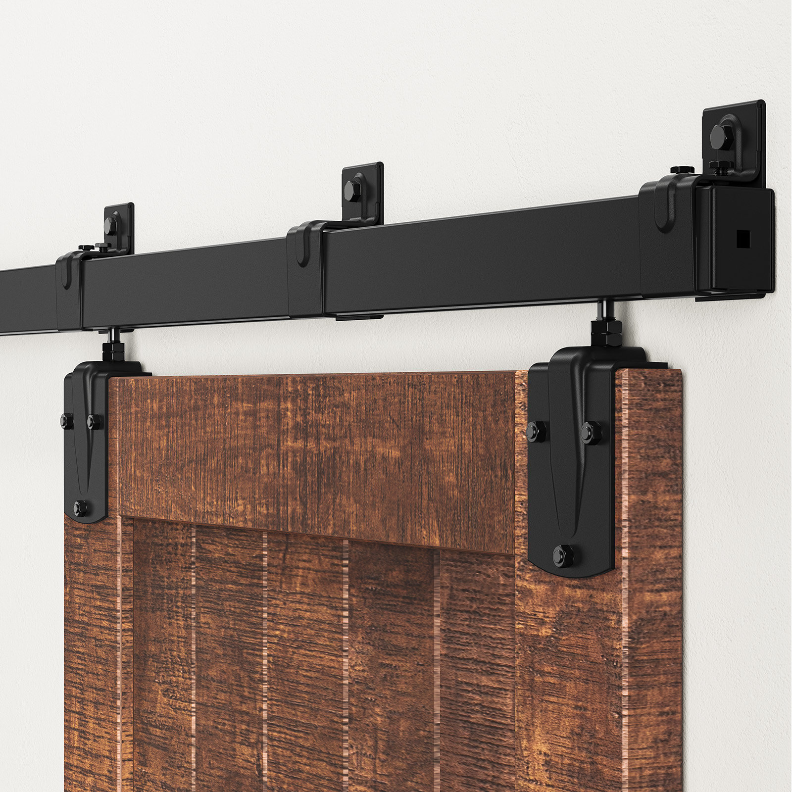 LDB_BUILDING Box Rail Exterior Barn Door Hardware Kit, Heavy Duty ...
