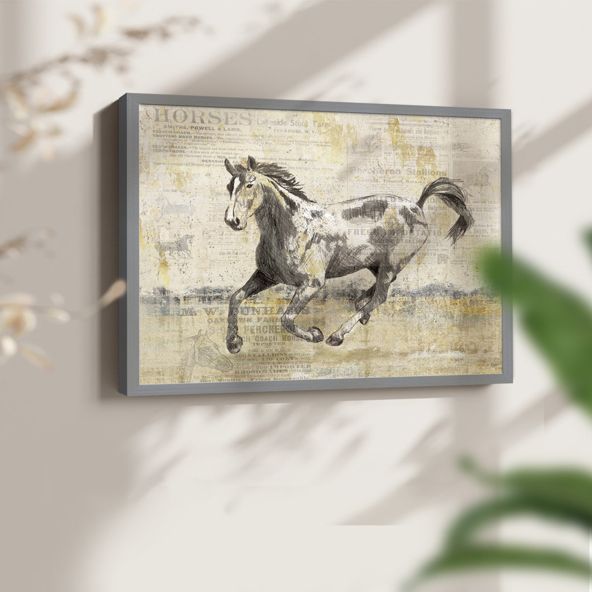 Union Rustic Golden Stallion II -Framed Print - Restickable | Wayfair