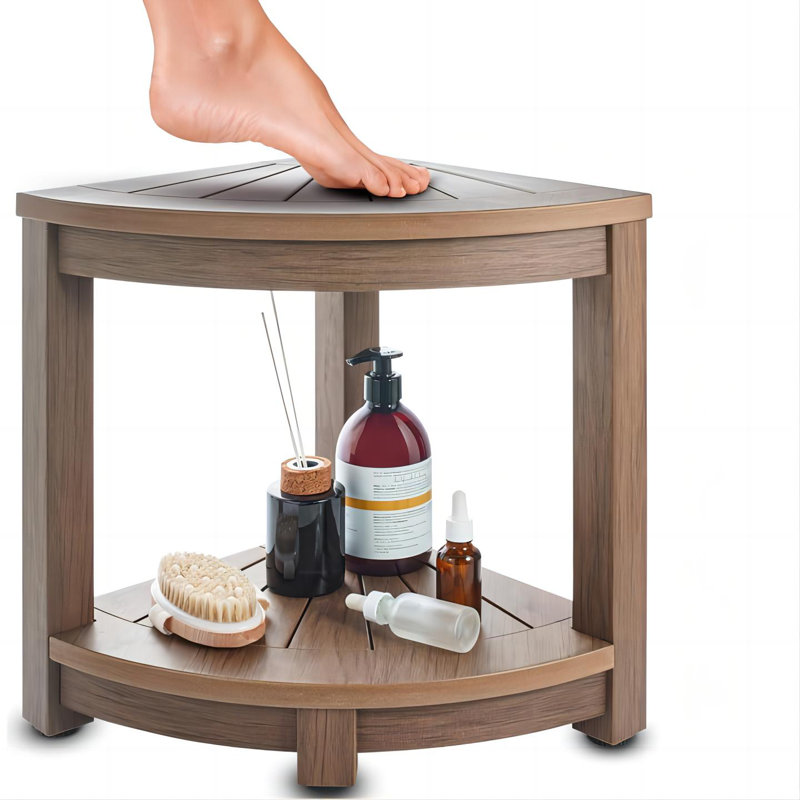 Lark Manor™ Corner Shower Stool,Waterproof Heavy Duty Shower Bench ...