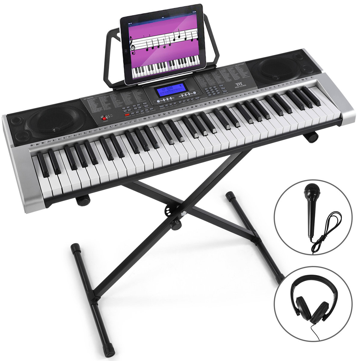 Mustar 61 Key Piano Keyboard With Lcd Screen, Portable Electric Piano ...
