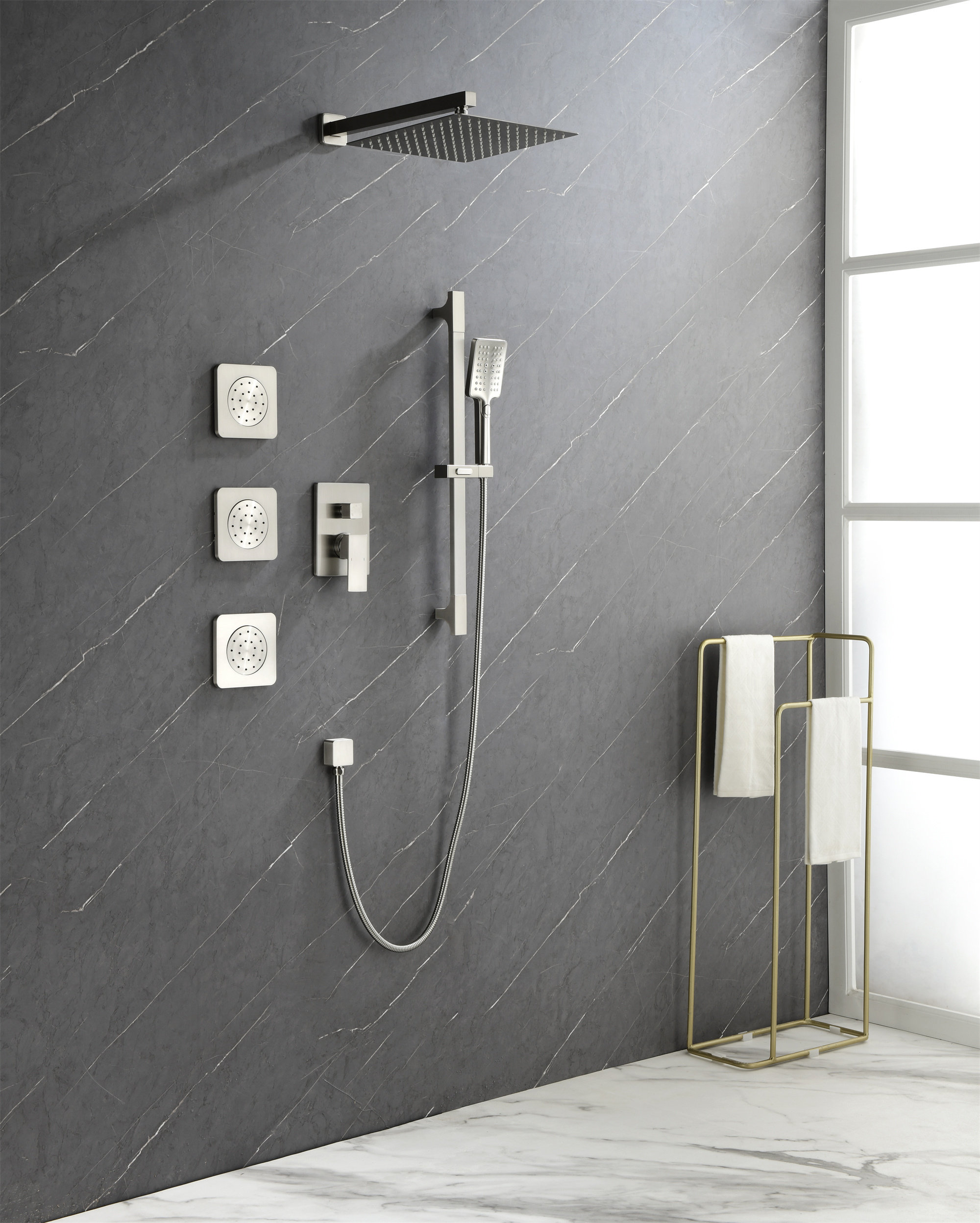 SUNNY HOUSE Complete Shower System with Rough-in Valve | Wayfair