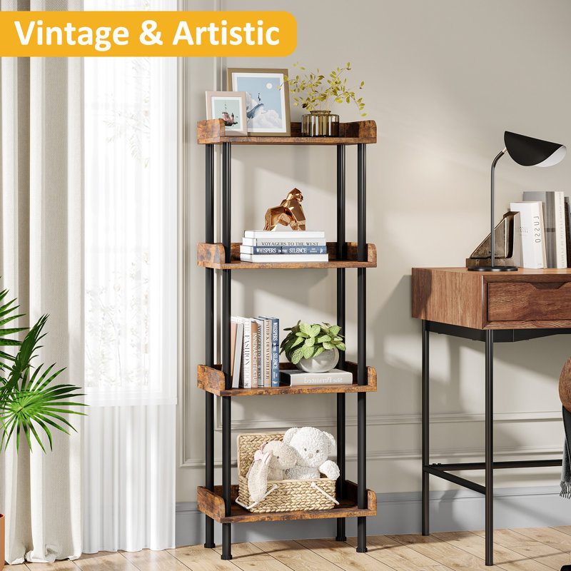 17 Stories Christabella Vintage Rounded Corner Etagere Bookcase with ...