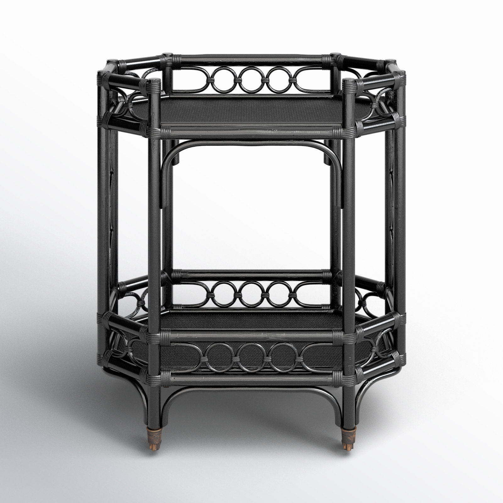 Birch Lane™ Benoit Rattan Bar Cart | Wayfair