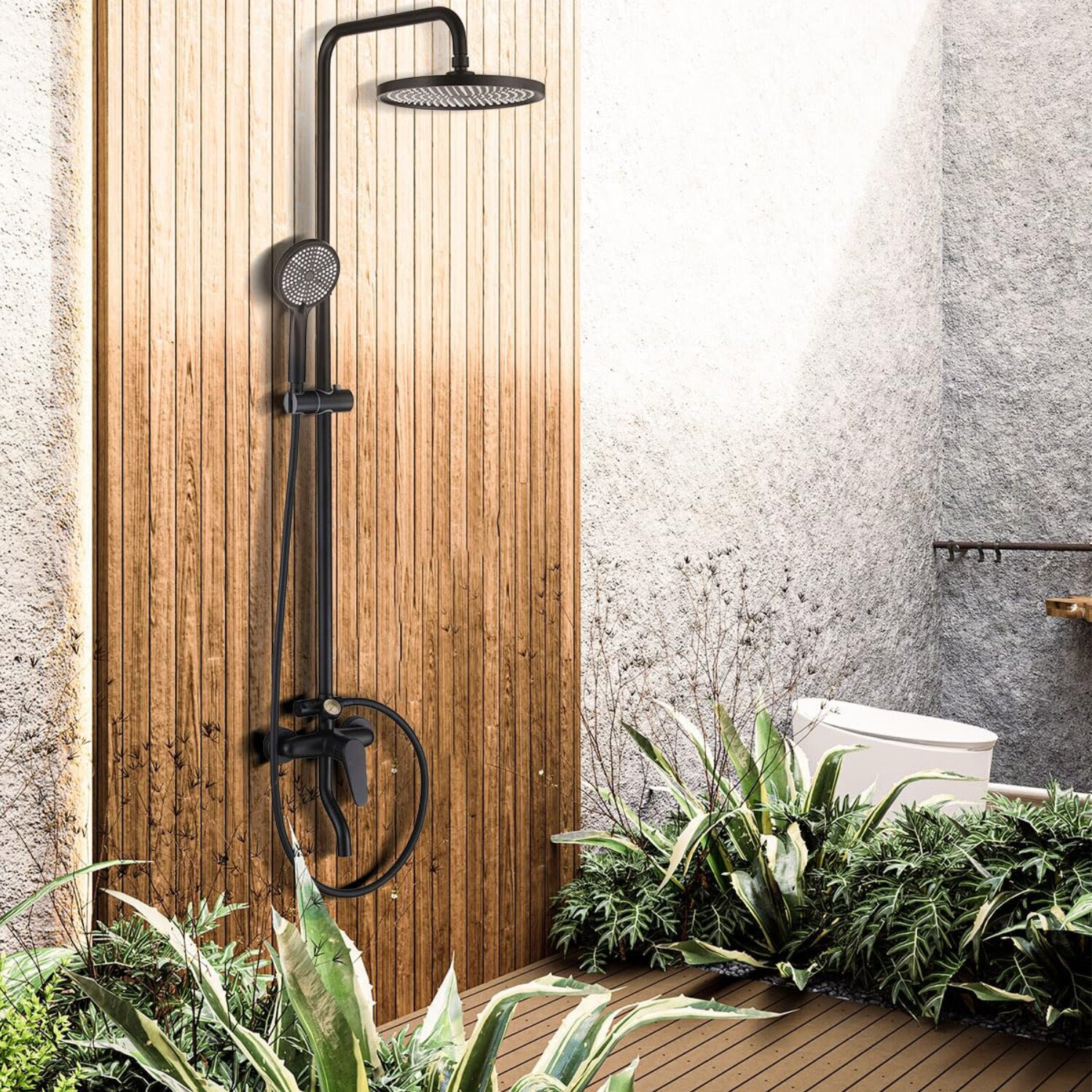 COHLU 10'' Outdoor Shower Fixture,Handle Tub Rainfall Shower Faucet ...