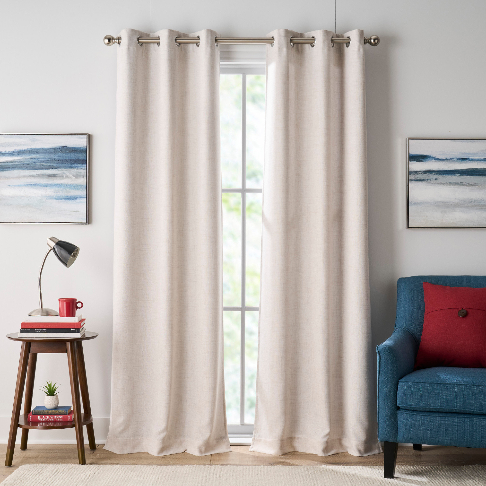 Tommy Hilfiger Hudson Off White Curtain Panel Pair (Set of 2) | Wayfair
