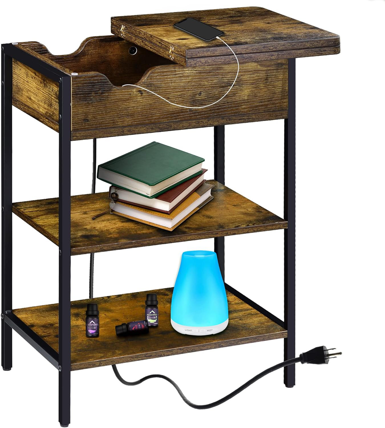 17 Stories Embree End Table with Built-In Outlets and USB Ports | Wayfair