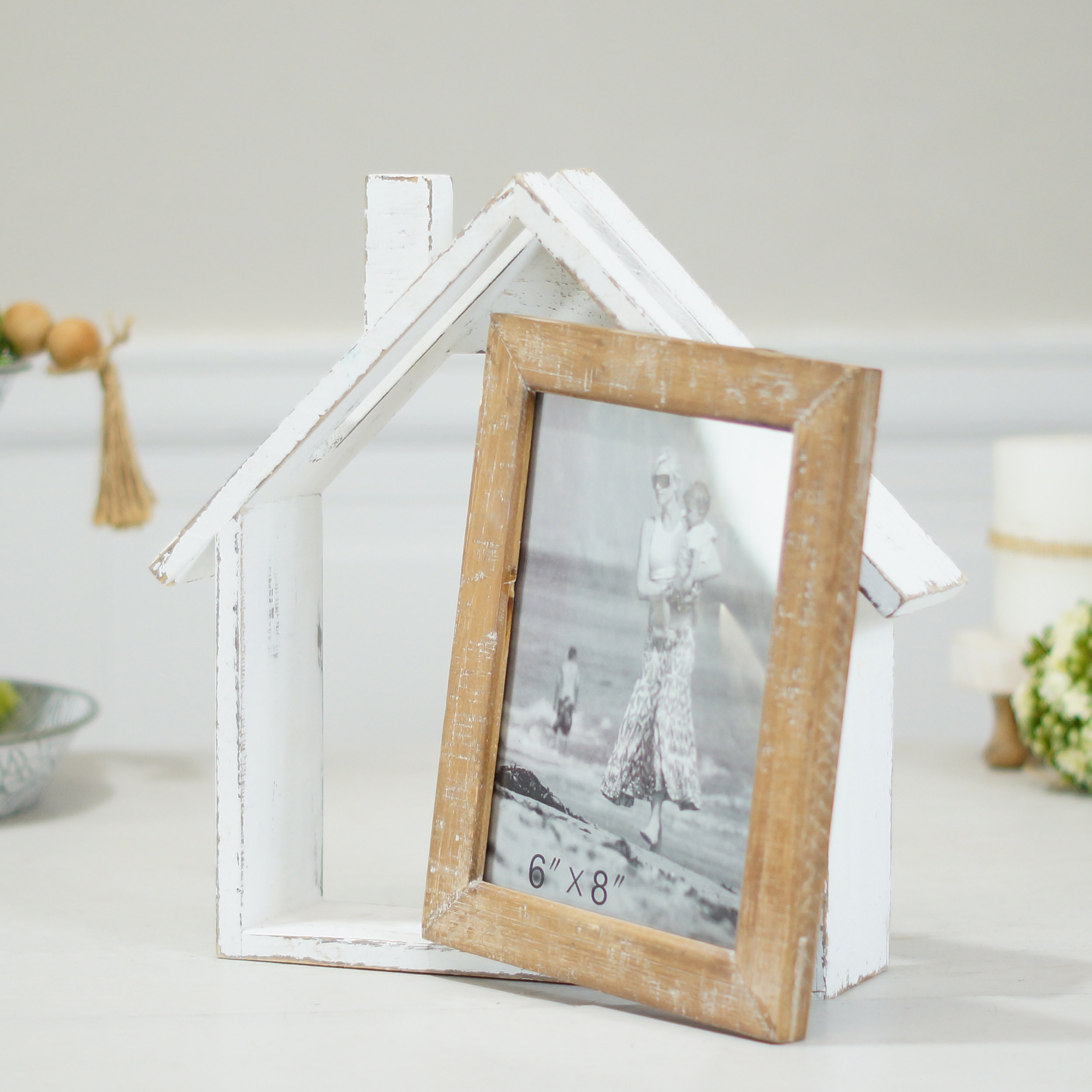 Ophelia & Co. VIP Wood 12.5 in. Brown 6x8 Make a Home Photo Frame | Wayfair