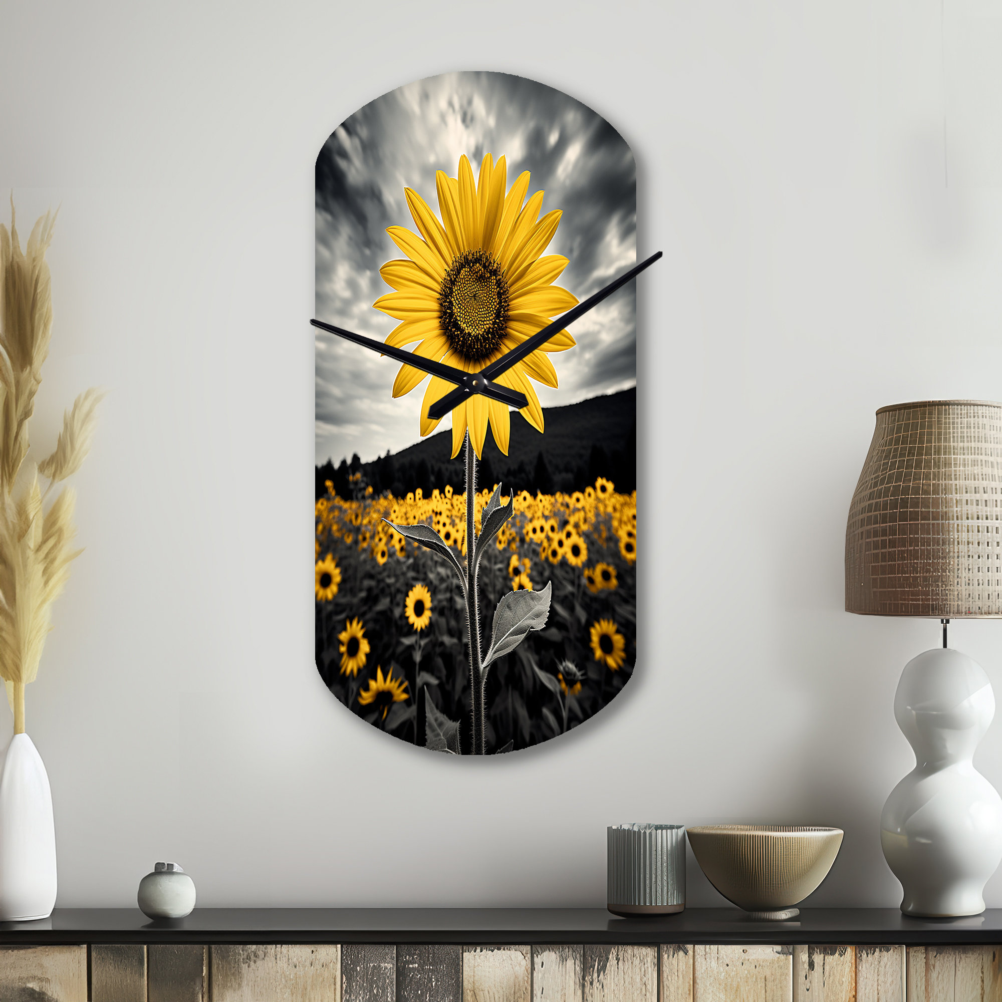 Design Art Yellow Brown Sunflower Field Emergent Sunflower II ...