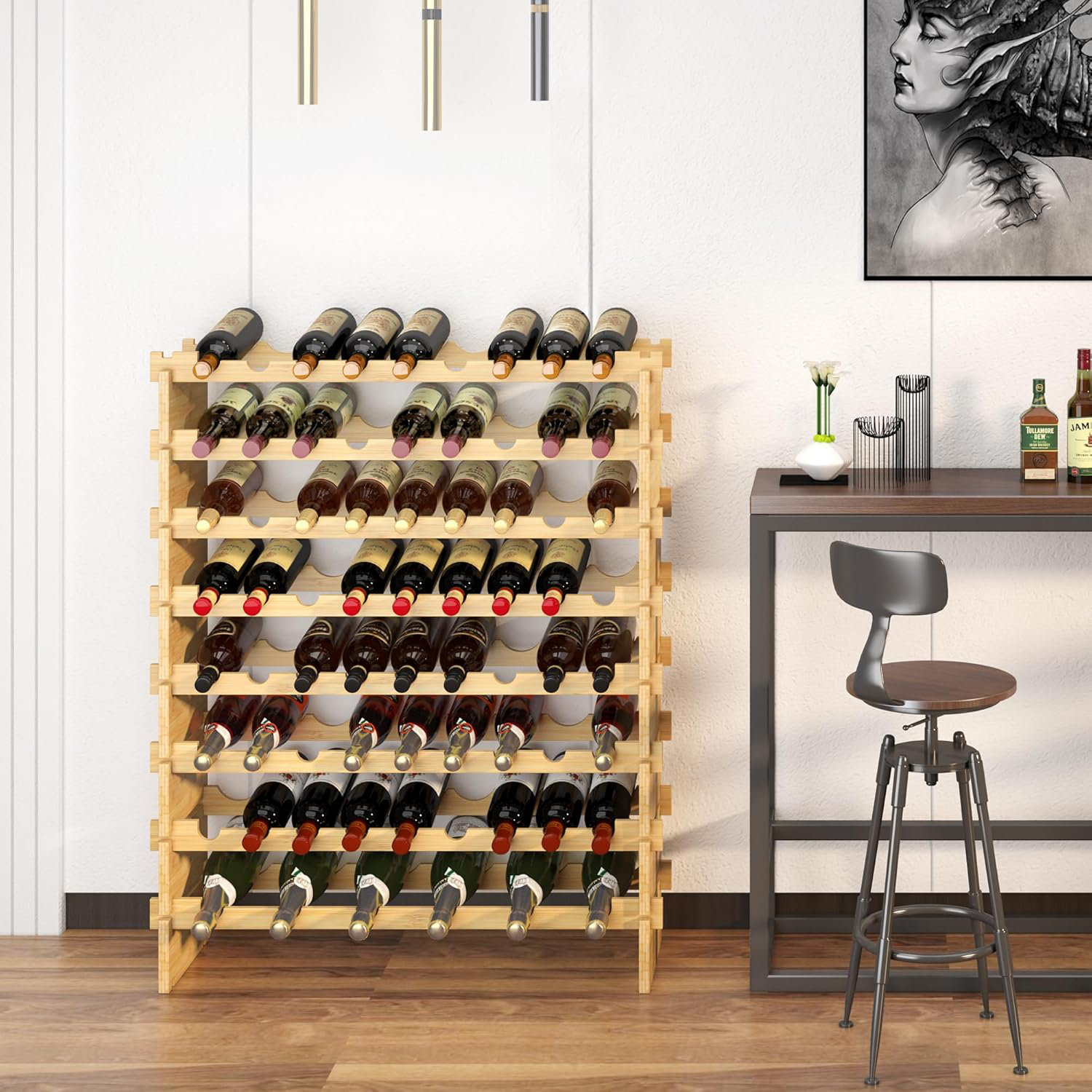 Foundry Select 69 Bottles Wine Rack Freestanding Floor, 8-Tier ...