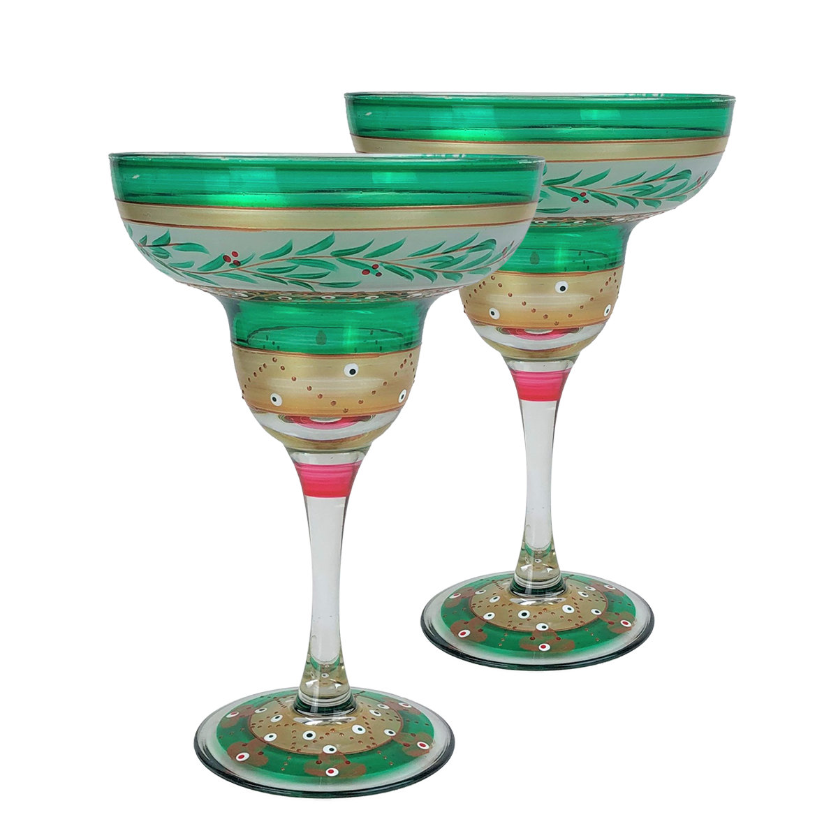 The Holiday Aisle® Mosaic Christmas Nahlia 9 oz. Margarita Glass | Wayfair