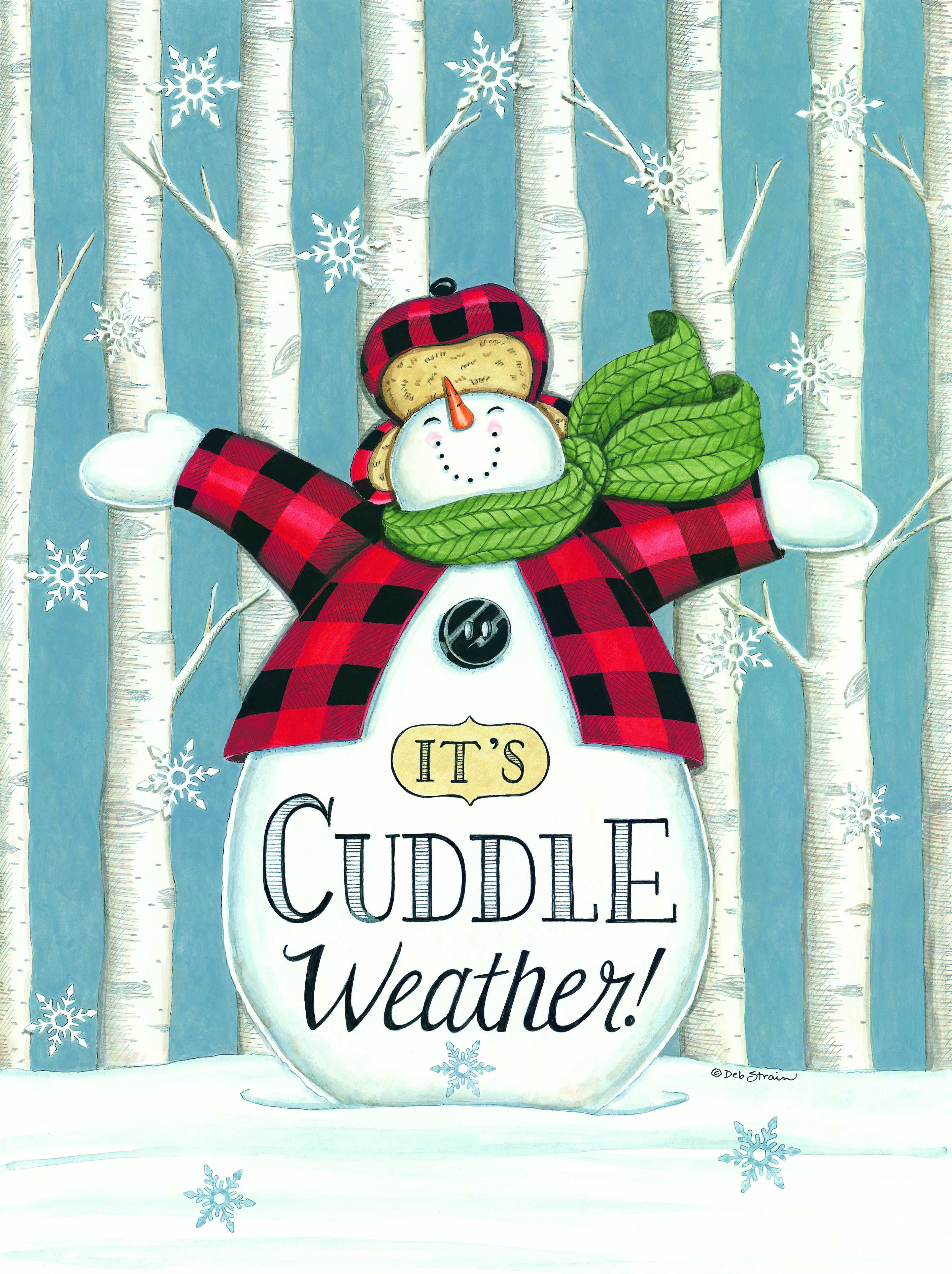 The Holiday Aisle® Cuddle Weather Snowman by Deb Strain - Wrapped ...