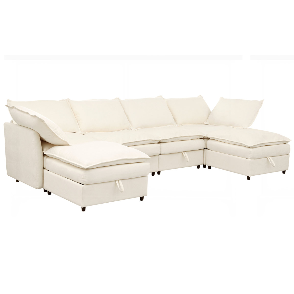 Hokku Designs Mirod 126'' Versatile 6-Piece Modular Sofa Bed With ...