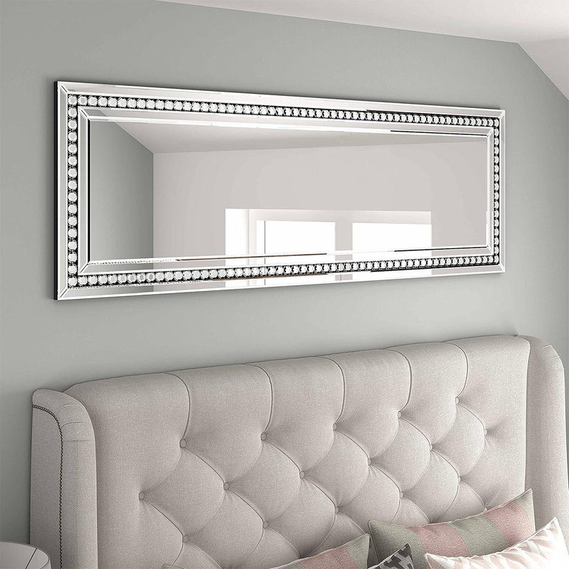 Trazla 59''x 18'' Crystal Surround Full Body Mirror Wall Mounted ...
