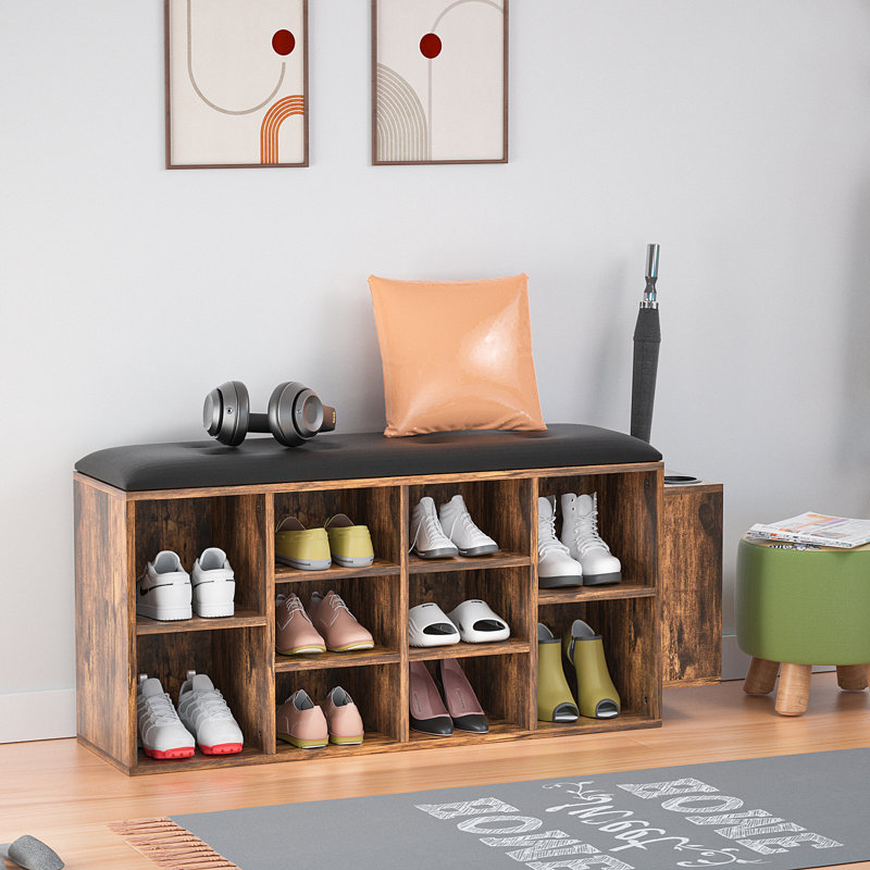 Millwood Pines 10 Pair Shoe Storage Cabinet, Upholstered Shoe Storage ...