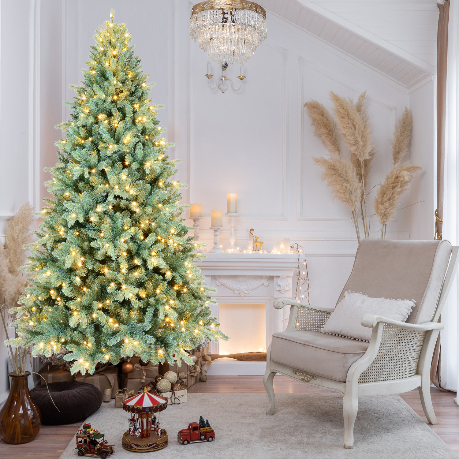 The Holiday Aisle® Automated Structure Christmas Tree with Lights | Wayfair