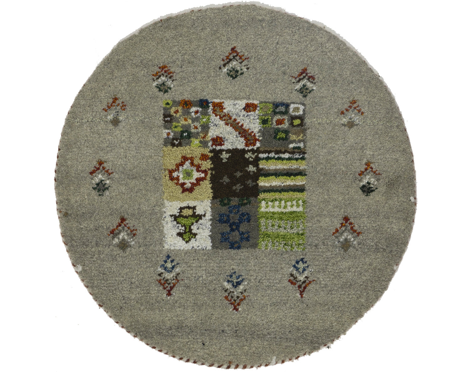 Foundry Select Modern Handmade Wool Greige Tribal Indo-Gabbeh 2X2 ...