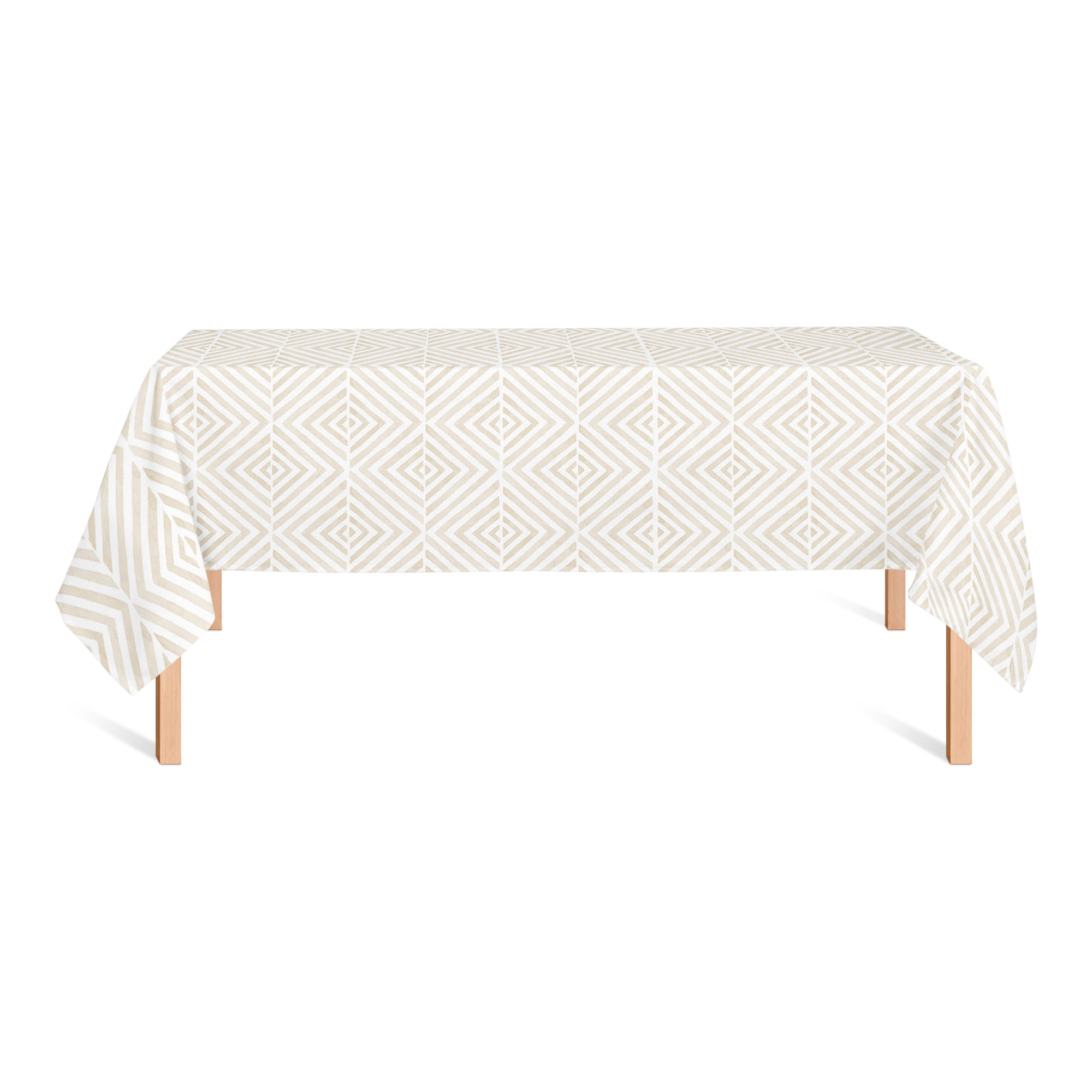 Corrigan Studio® Cream Diamond Pattern Tablecloth | Wayfair