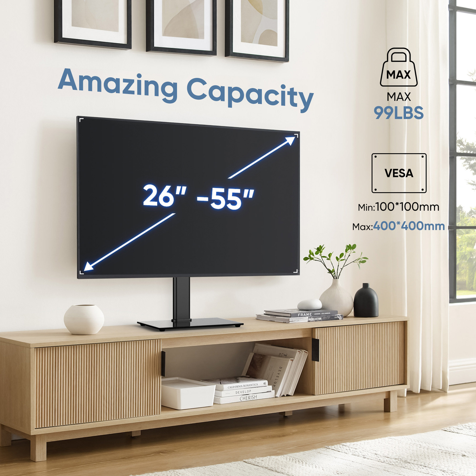 17 Stories Universal Rotating TV Stand, 3-Height Adjustable | Wayfair