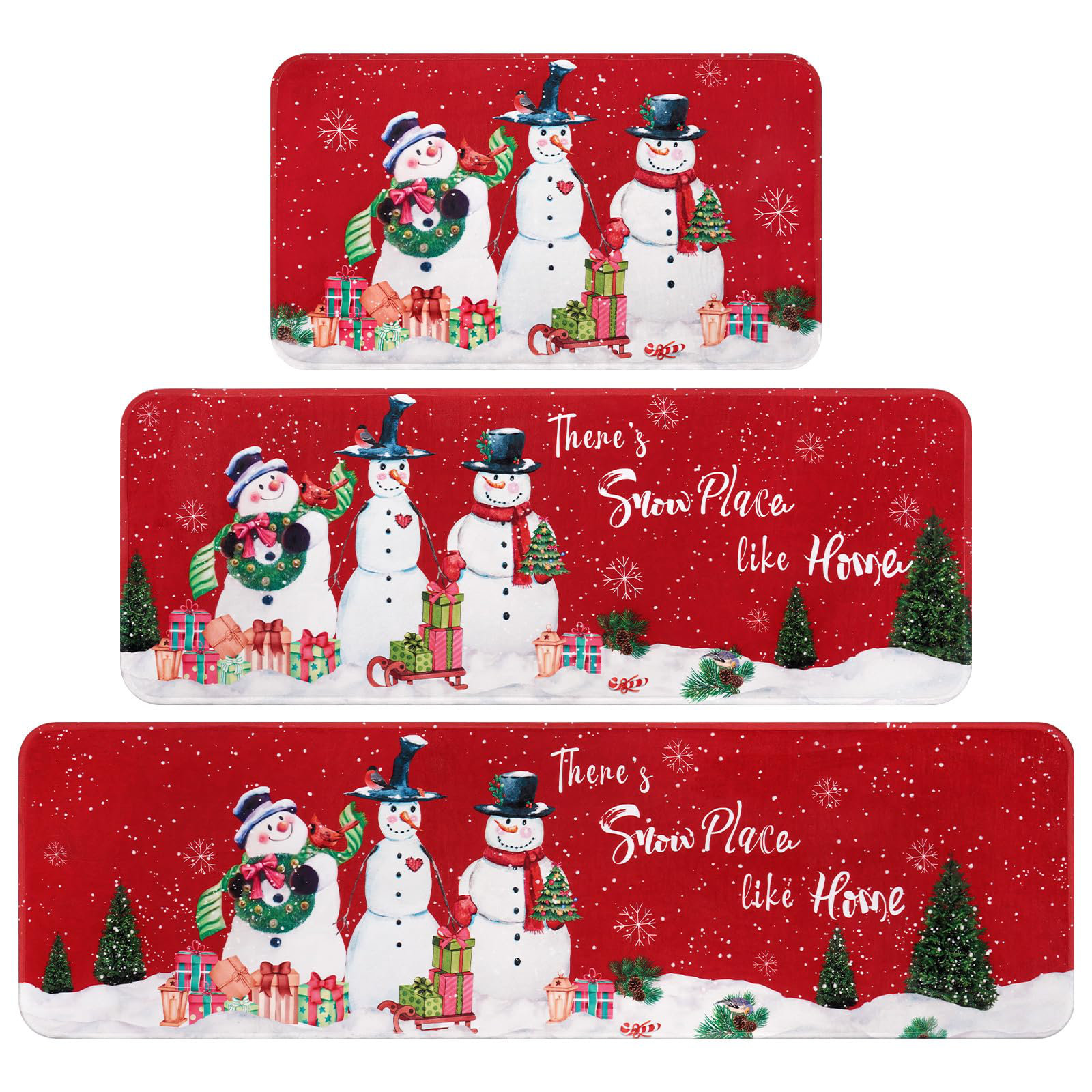 The Holiday Aisle® Christmas Kitchen Mats Sets with Runner, Christmas ...