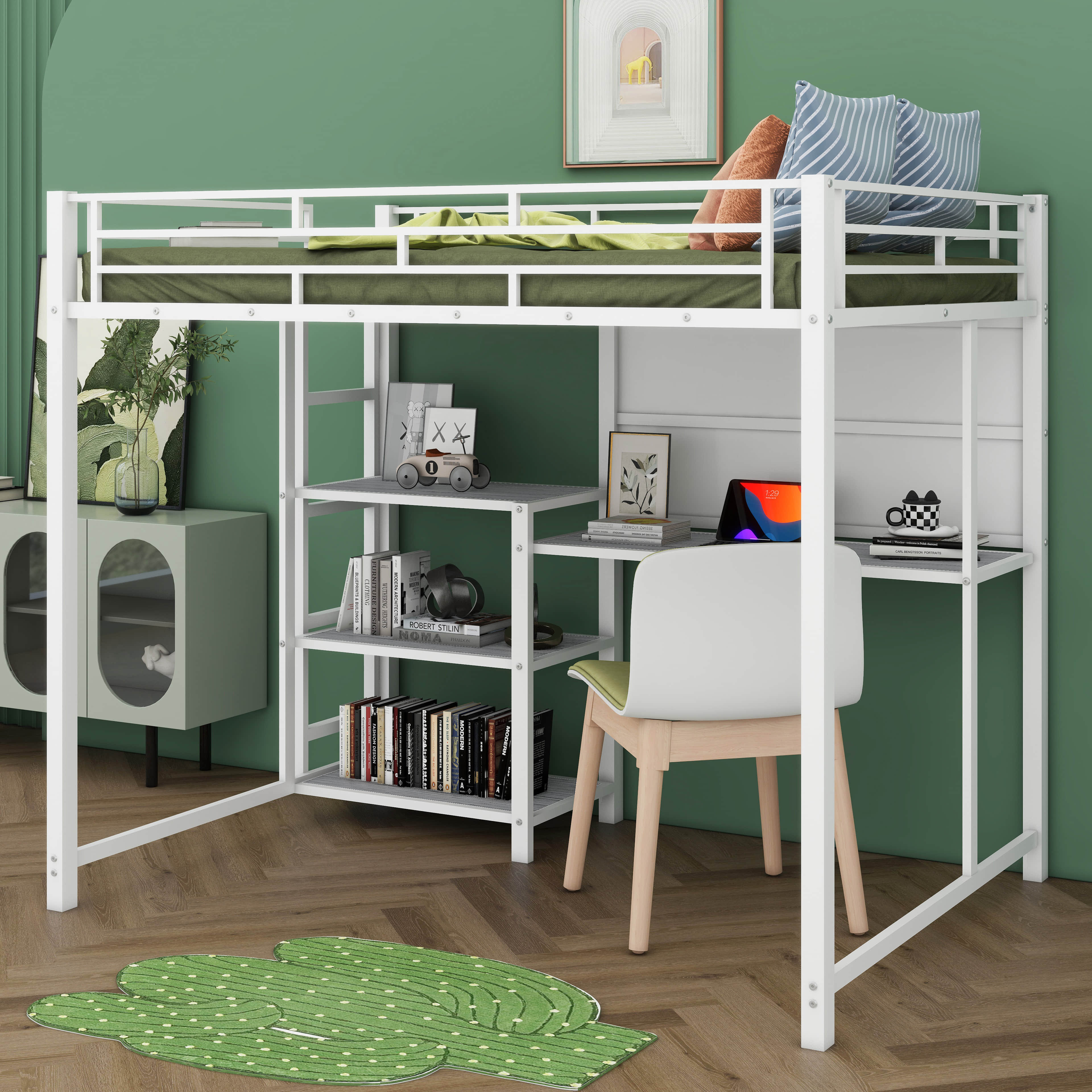 Mason & Marbles Full-Sized Loft Bed With An Integrated Desk And ...