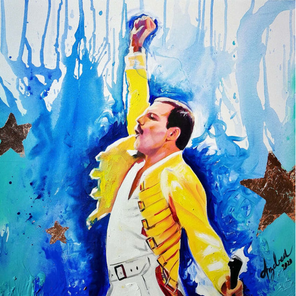 RobertAllenFabric Andrea Bernal Freddie Mercury On Canvas by Andrea ...