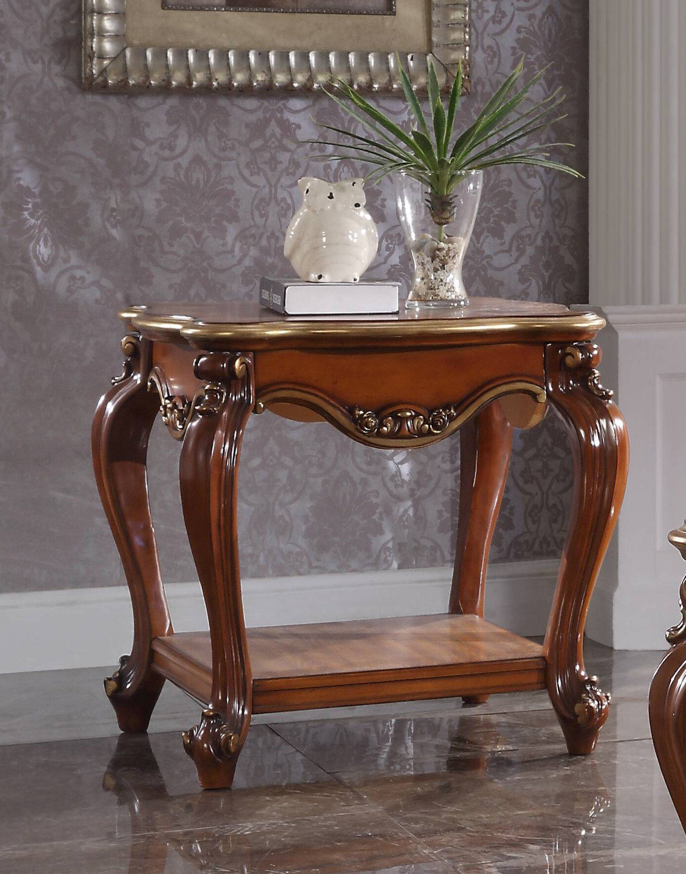 Bloomsbury Market Table de bout Dereaux Traditional Queen Anne Legs ...