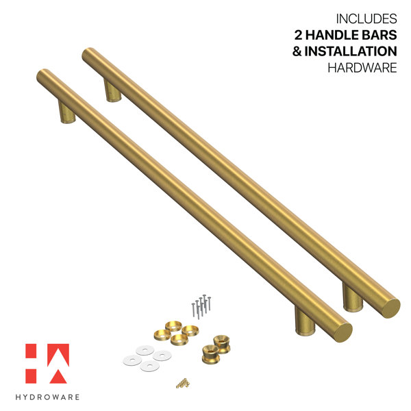 HYDROWARE Pull/push Round Door Handle Bar - Brushed Gold Modern ...