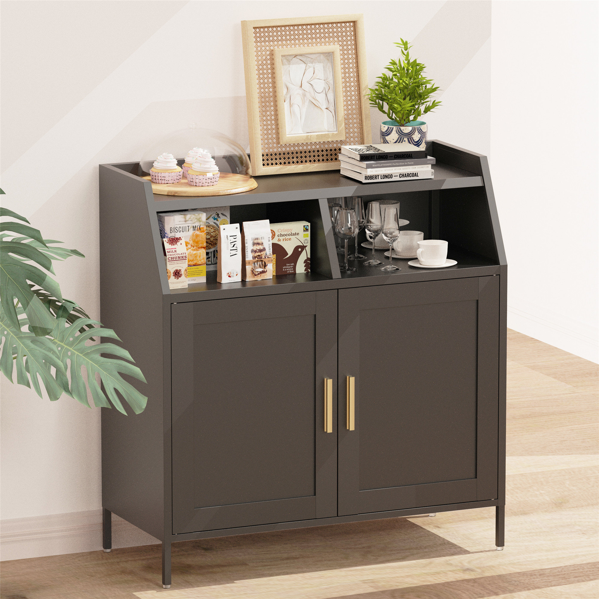 Latitude Run® Nibras 31.5'' Modern Storage Sideboard,2 Door Metal ...