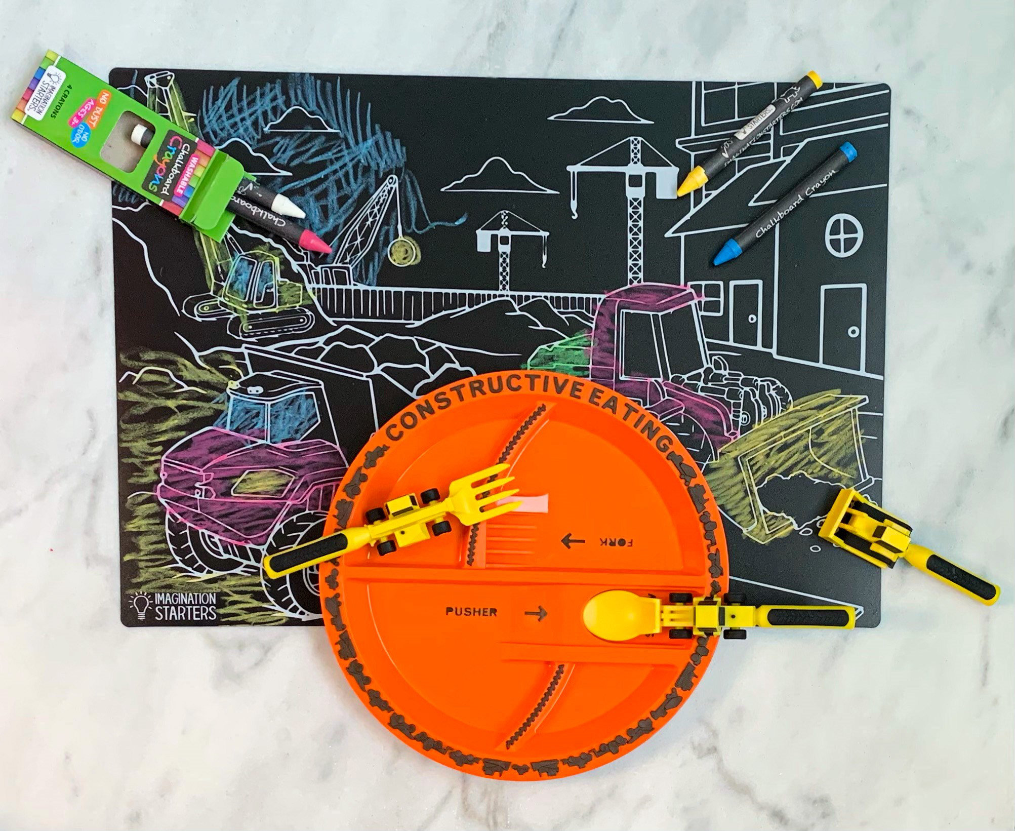 Constructive Eating Construction Fun Bundle With Construction Placemat ...