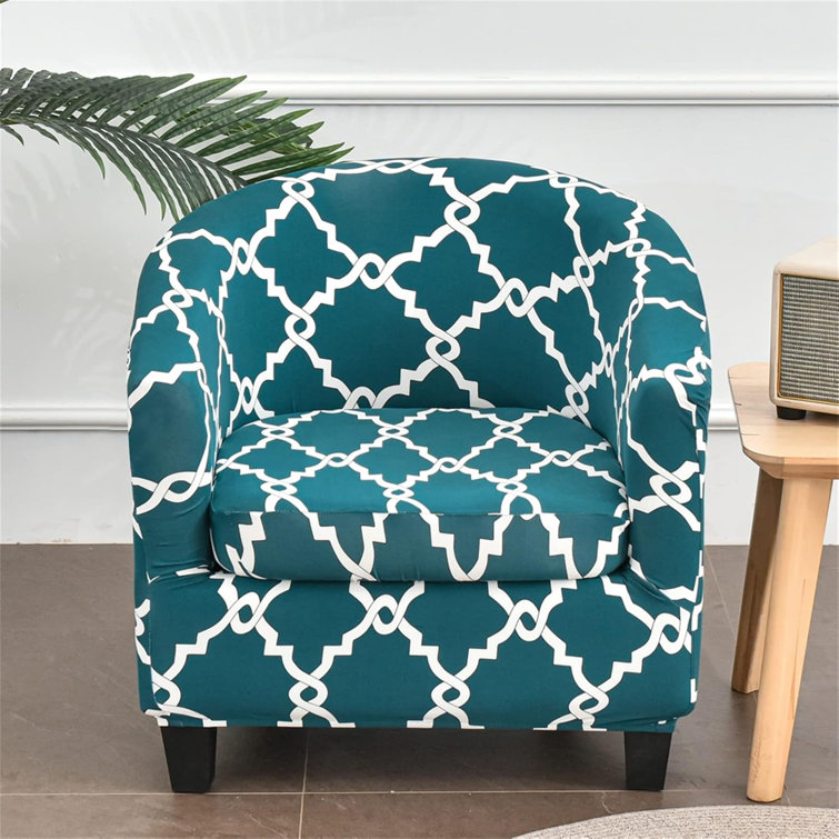 Red Barrel Studio® Stretch Club Chair Slipcover, 2-Piece Tub Chair ...