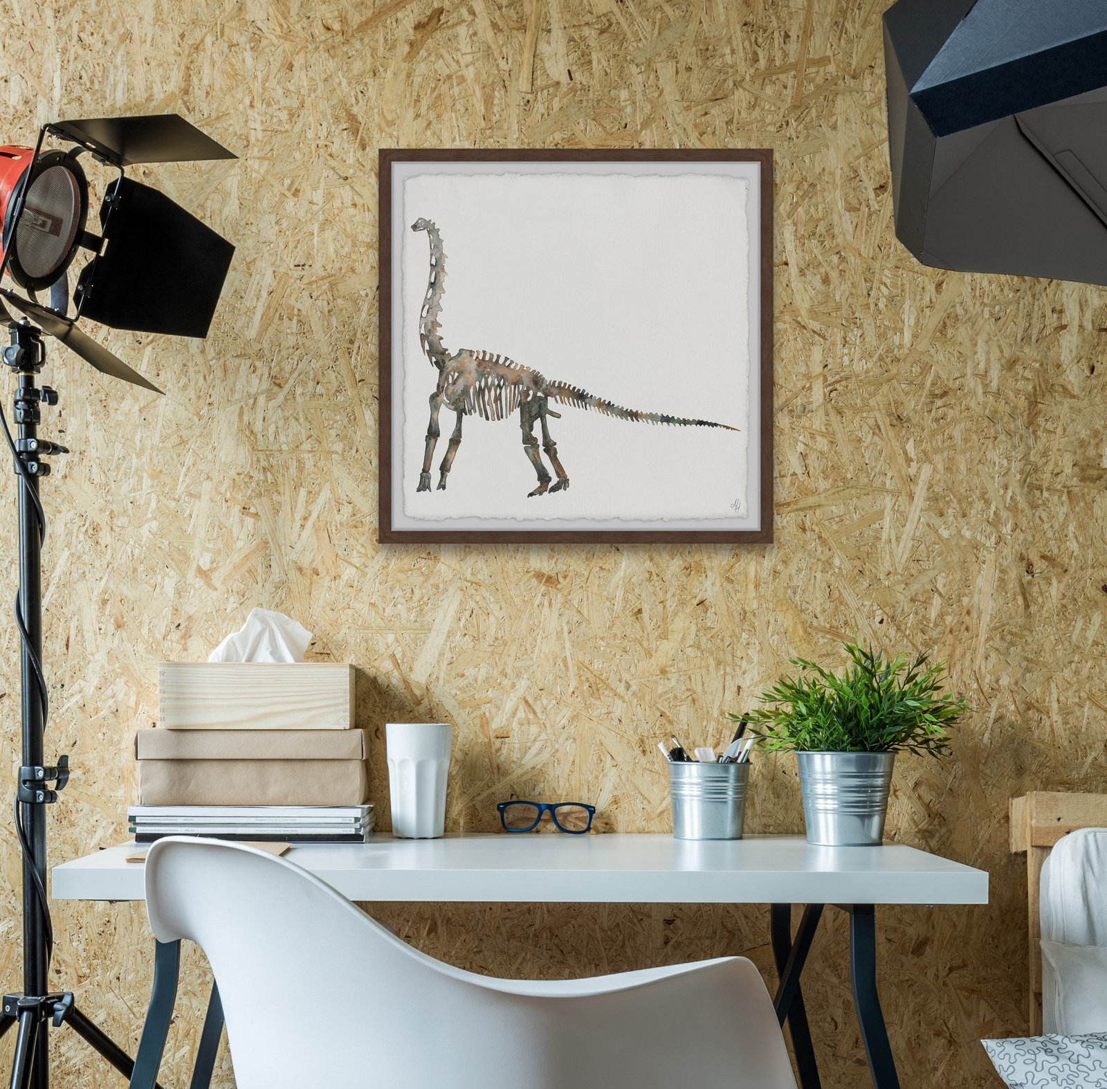 Isabelle & Max™ Silvio 'Brachiosaurus Skeleton' Framed Print | Wayfair