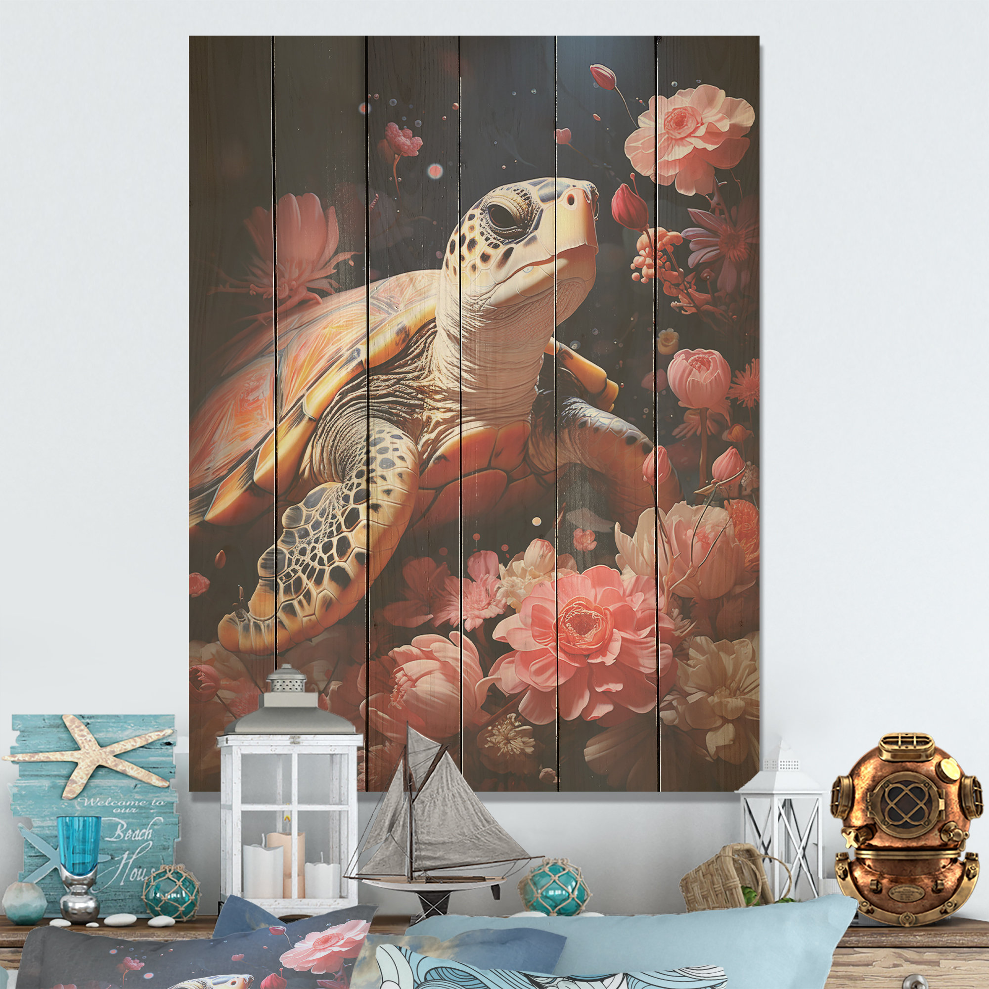 Ophelia & Co. Romantic Solitude Turtle - Turtle Wood Panel Wall Art On ...