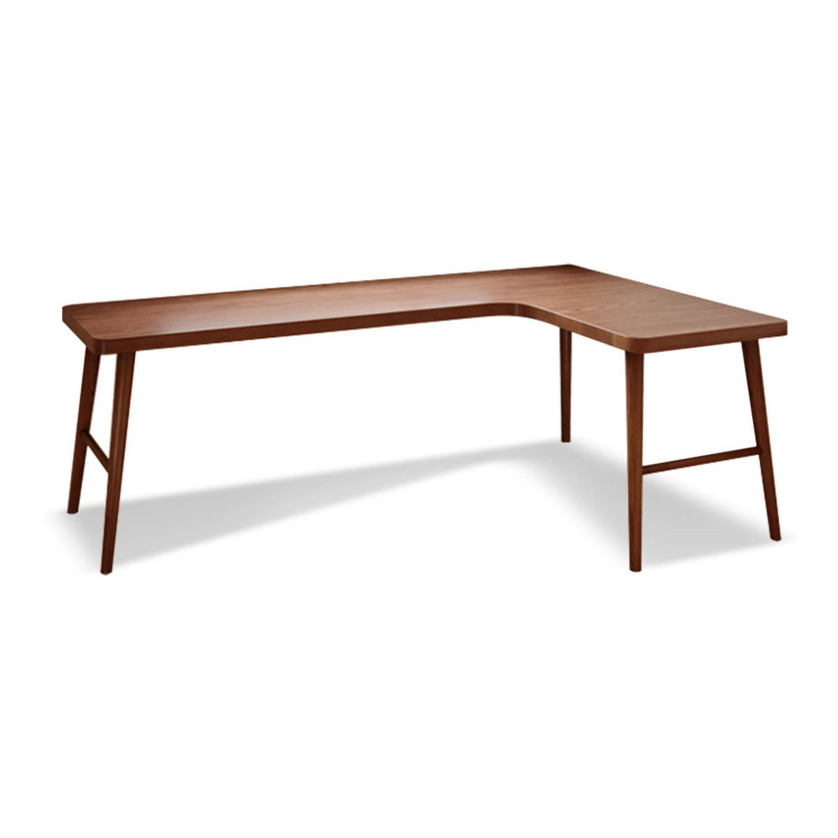 Corrigan Studio Walnut L-Shaped Solid Wood desk - Wayfair Canada