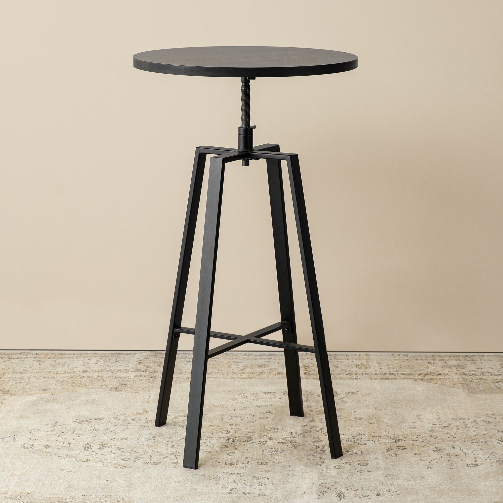 17 Stories Carreira Modern Adjustable Round Bar Table Pub Table ...
