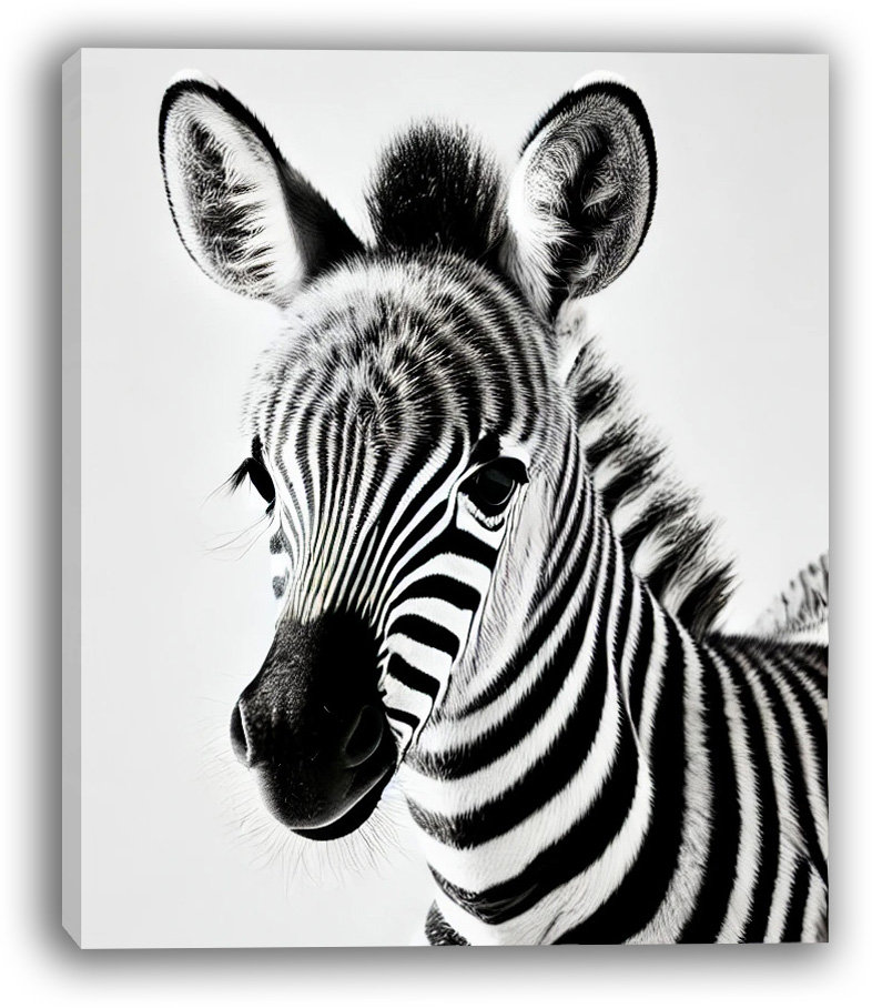Indigo Safari Baby Zebra Elegance – Wrapped Canvas Wall Art | Wayfair