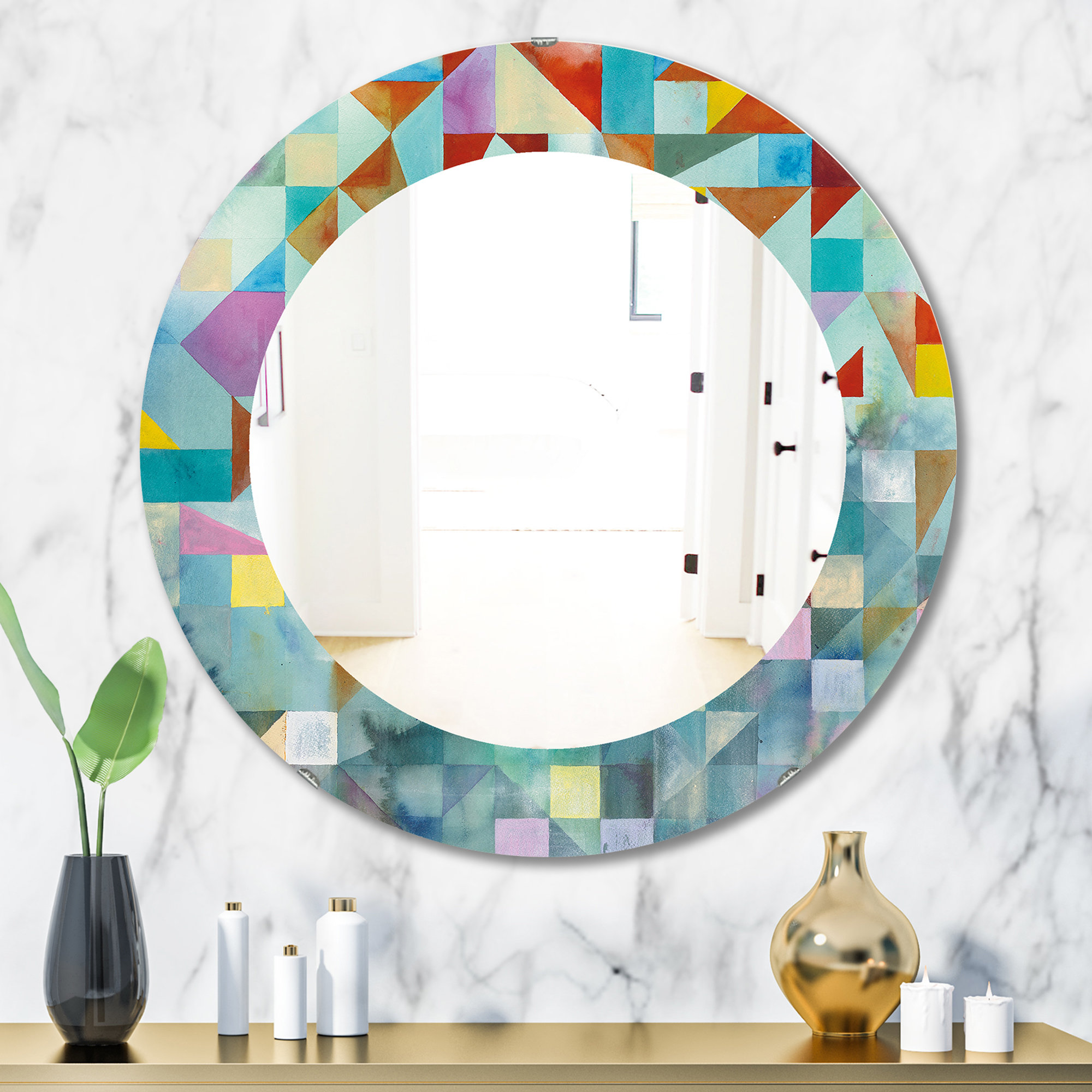 East Urban Home Modern Patchwork - Modern Mirror | Wayfair