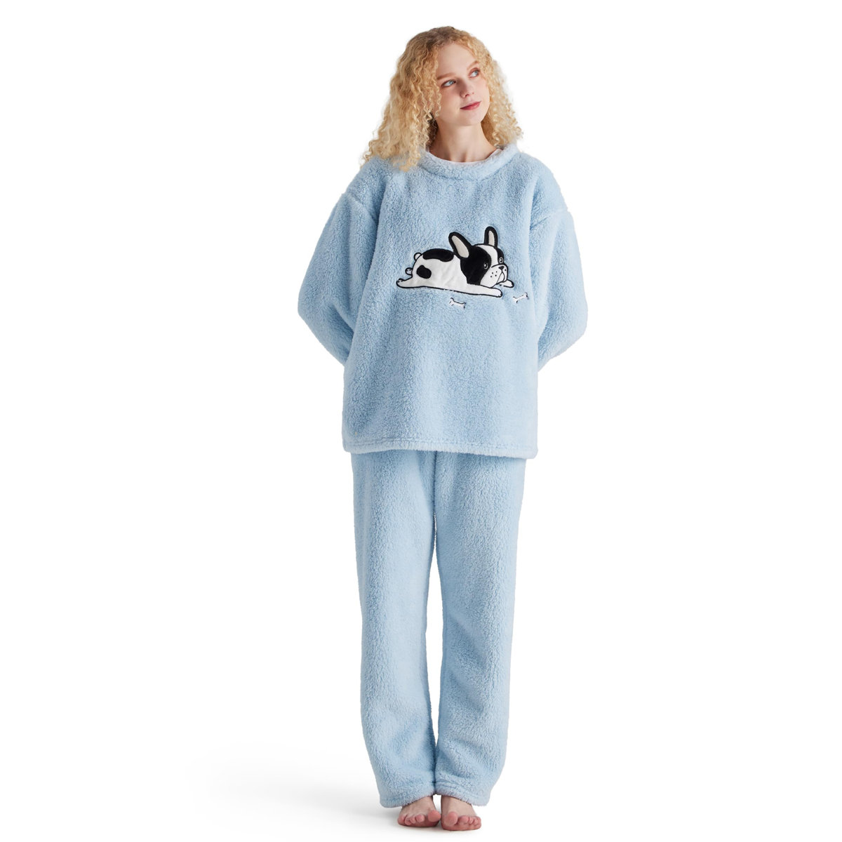Bedsure Warm Fuzzy Ladies Pajama Sleepwear Set | Wayfair