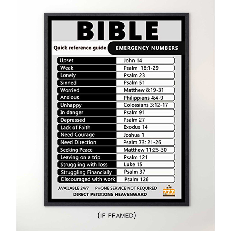Ebern Designs Bible Emergency Numbers Inspirational Scripture ...