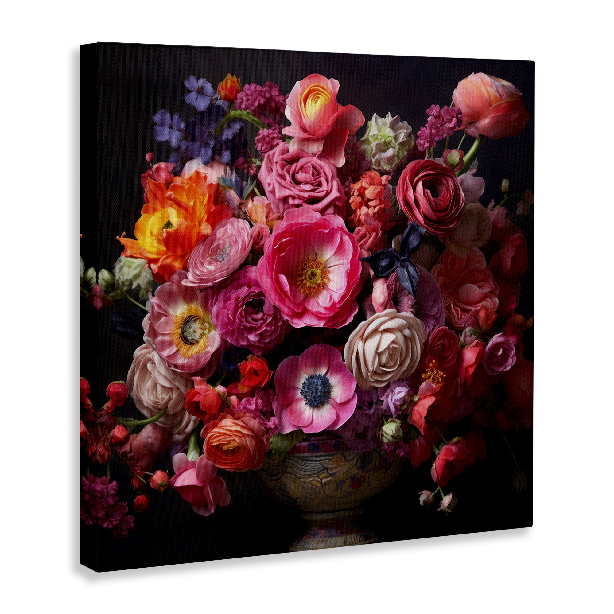 Winston Porter Dark Full Bouquet Canvas Wall Art by Lazar Studio ...
